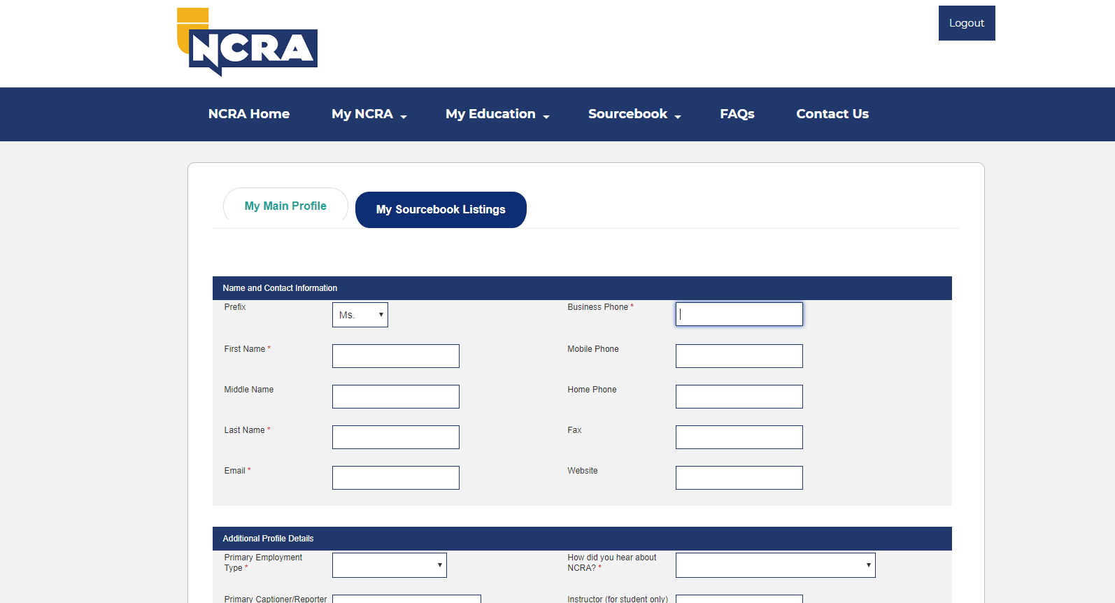 Is your information for the 2020-2021 NCRA Sourcebook correct?